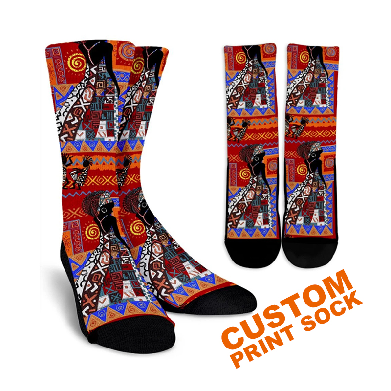 Direct selling African print sublimation socks